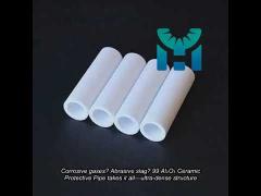 99% 99.7% high alumina ceramic tube for furnace customized size and color