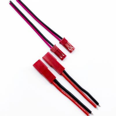 China Custom-Manufactured Wire Harness  JST 2pin Male and Female Connector with 26AWG Silicone Cable Assembly for sale