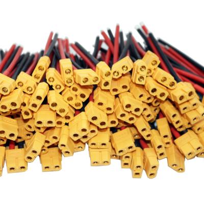 Cina XT90 XT60 XT30 male and female Conector 10/12/14/16AWG 200mm 250mm Silicone Wire Cable For RC Airplane Drone Battery in vendita