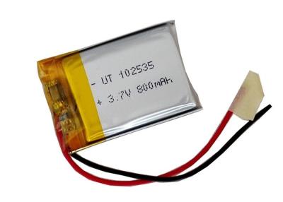 China Low Moq 102535 3.7V Lipo Battery Pack 800mAh Li-polymer For GPS for sale