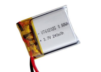 China 602025 3.7 V Lipo Battery 240mAh , Lithium Ion Polymer Battery Pack No Memory Effect for sale