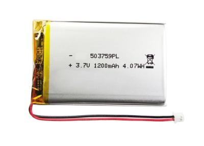 China Custom Lithium Polymer Battery Pack 3.7V 503759 1200mAh For Fishing Equipment for sale