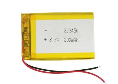 China 303450 500mAh Lithium Polymer Battery Pack 3.7V  Smart Lipo Battery for sale