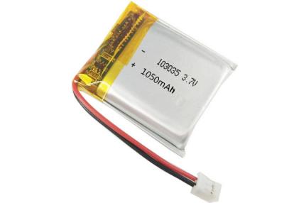 China 103035 Li Ion 3.7 V Rechargeable Battery , 1050mAh 1 Cell Lipo Battery Pack for sale