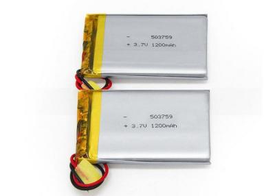 China Lithium Polymer Battery 3.7 V 1S Li-polymer 1200mah 503759 Rechargeable Battery for sale