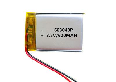 China Lipo 603040 3.7v 650mah Custom Made Lithium Ion Polymer Battery Pack for sale