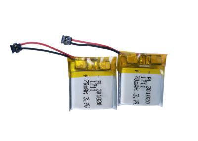 China Small Size 301820 3.7V 70mah Rechargeable Lithium Ion Polymer Battery for sale