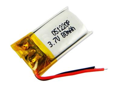 China 501220 3.7V 80mAh Rechargeable Lithium Polymer Battery Pack For Mobile Electronics Devices for sale