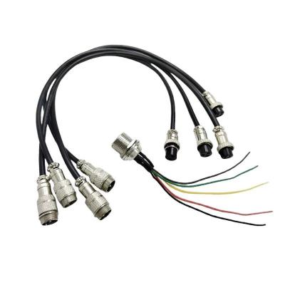 China OEM ODM Military Molded Cable Assemblies GX16 GX20 2/3/4/5/6/7/8/9/10 Pin Aviation Plug Socket Connector Pre-soldered Cable GX Electrical Aviation Cable Assembly Factory In China for sale