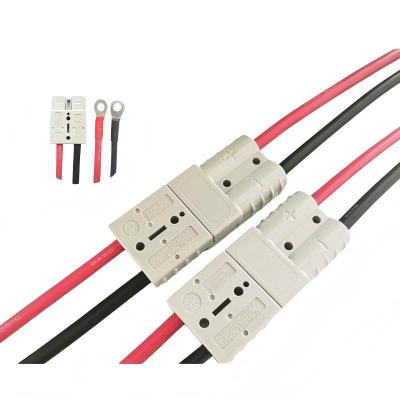 China Custom Battery Adapter Connector with Ring Terminal | High-Current 120A Connector Split 2 X 50A Connectors and  Extension Cable Battery Charging with Bare Copper Conductors | China Manufacturer for sale