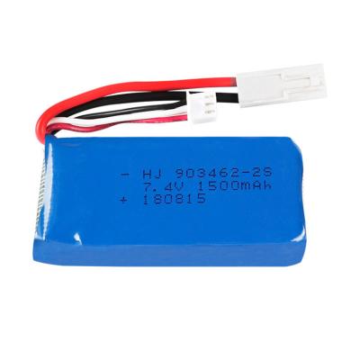 China IEC62133 Certified | Rechargeable Lithium Polymer Battery | 7.4 Volt 2S 1500mAh 11.1Wh Li Polymer Battery Pack for Small RC Models | China Manufacturing Factory for sale