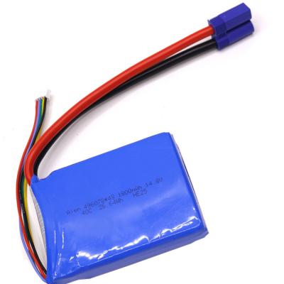 China Rechargeable Lithium Polymer Battery | 40C High Power 14.8V 1800mAh Lithium Polymer Battery Pack for High-power Robotics | UN38.3 Compliant Made in China for sale