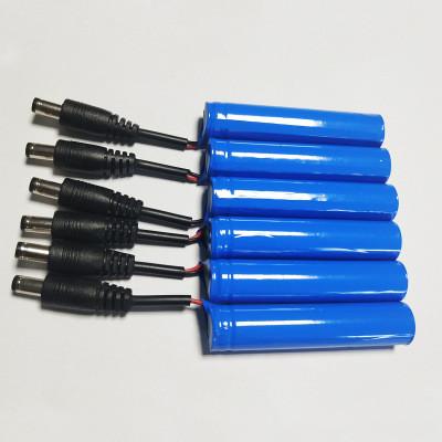 China OEM ODM 18650 Battery Pack | 3.7 V Li -ion 2200mah 18650 Rechargeable Lithium Battery with a Male DC Barrel Jack Connector for LED Light for sale