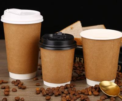 China Disposable Double Layer Heat Proof Paper Cup with Leak Proof Lid Food Grade Virgin Pulp for sale