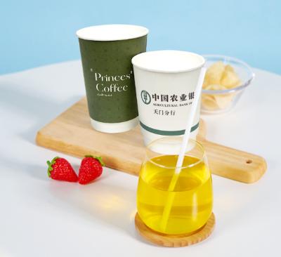 China Custom Double Wall Insulated Paper Cups with Logo Printing Eco Friendly Biodegradable Coffee Tea Cups for sale