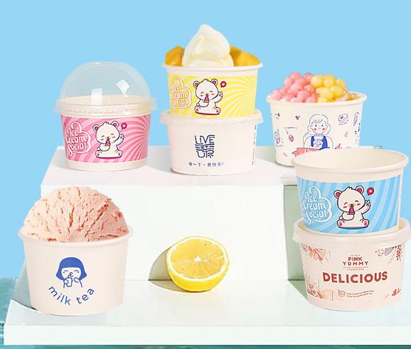 Quality Thickened Cartoon Paper Bowls, Leak-Proof Reinforced Design for Ice Cream & Desserts for sale