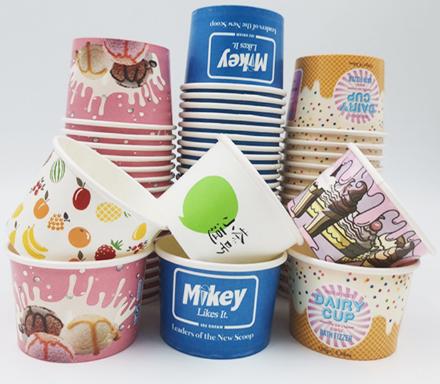 Quality Double PE Coated Leak Proof Disposable Ice Cream Eco Paper Bowls With Custom Logo for sale