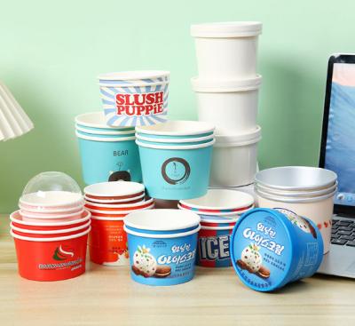 China Eco Friendly Ice Cream Paper Cups Food Grade Double PE Coating Custom Logo for sale