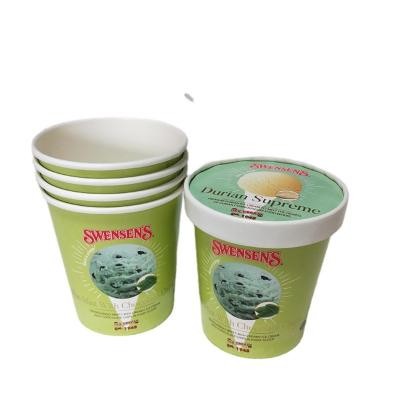 China Custom Double Layer PE Coated Biodegradable Disposable Ice Cups With Logo for sale