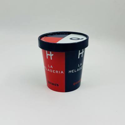 China 350gsm Thickened Double PE Coated Disposable Ice Cream Cup With Custom Logo for sale