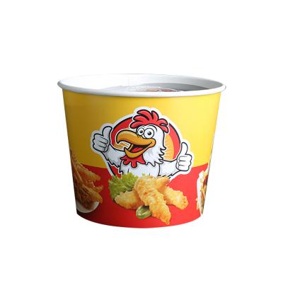 China Custom Thickened Fried Chicken Paper Bucket Double Layer PE Coating Printable Fast Food Packaging for sale