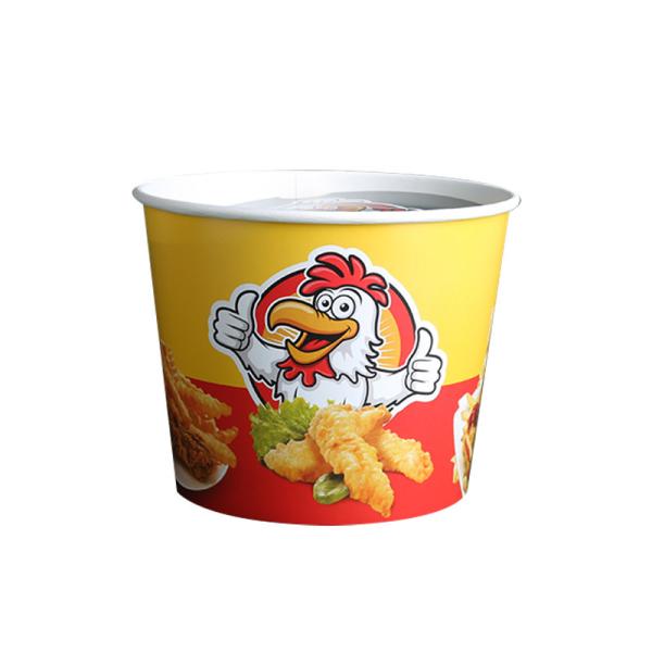 Quality Custom Thickened Fried Chicken Paper Bucket Double Layer PE Coating Printable for sale