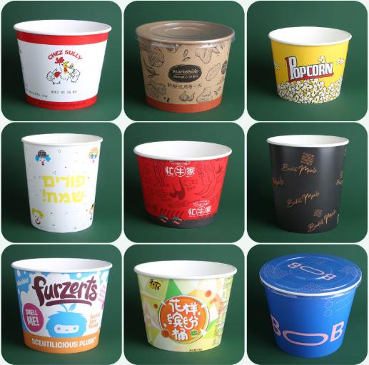 Quality Custom Thickened Fried Chicken Paper Bucket Double Layer PE Coating Printable for sale