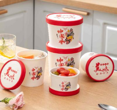 China Chinese-style leak-proof biodegradable kraft paper container for takeaway packaging with sealed lid for sale