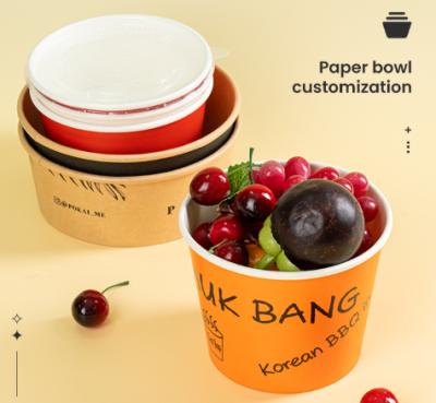 China Custom Brand Printing Leak Proof Stackable Paper Bowl Disposable Bowl for Food Containers for sale