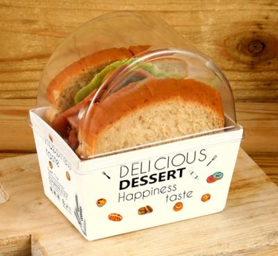 China Thickened Oil Resistant Sandwich Box Foldable Handle 100 Recyclable Breakfast Takeout for sale