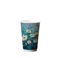 Quality Leak Proof Lids Double PE Coated Biodegradable Coffee Cup Custom Logo Bubble Tea for sale