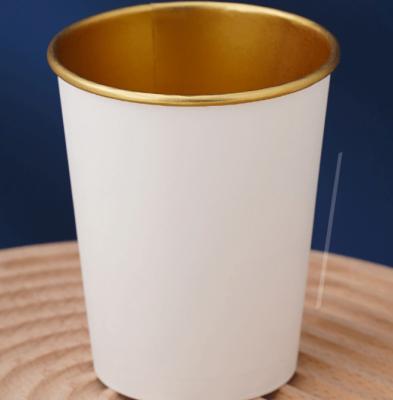 China Custom Disposable Aluminum Foil Cup  Food Grade Virgin Wood Pulp Double Layer PE Coating for sale
