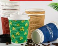 Quality Double Wall Corrugated Insulated Paper Cups Disposable Custom Logo Food Grade for sale