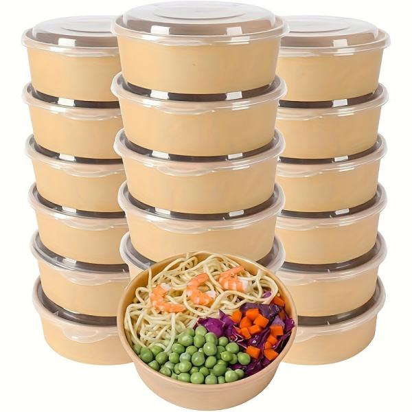 Quality Food Grade Leak Proof Disposable Paper Bowl Chinese Style Takeaway Eco Friendly Container for sale