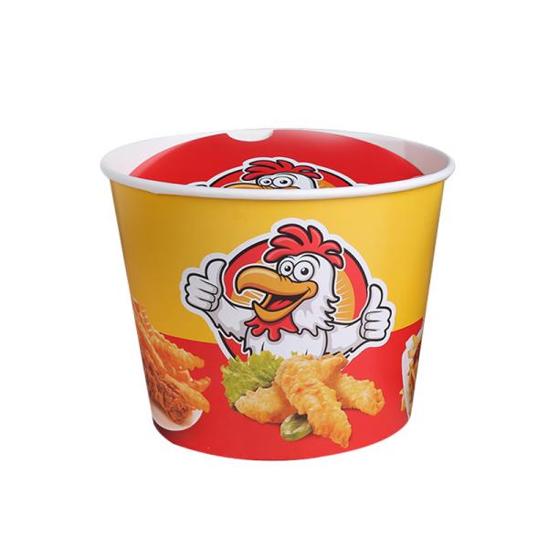 Quality Custom Logo Fried Chicken Bucket Food Grade Thickened Cardstock Oil Proof Waterproof Coating for sale