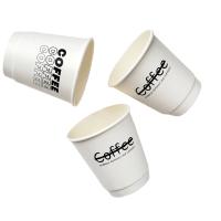 China 9cm Height Double Wall Hollow Biodegradable Coffee Cup Custom Logo Hot Cold Drinks for sale