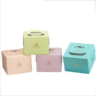 China Custom 4 6 8 Inch Cake Box Dessert Container FDA Food Grade Print Logo for sale