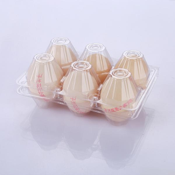 Quality 6 Slot Transparent PET Egg Packaging Tray With Custom Logo Printing For Secure Egg Packaging for sale