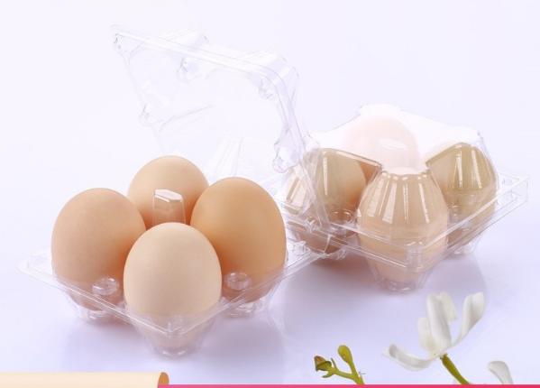Quality 4 Slot Transparent PET Egg Tray For Free Range Eggs With Custom Logo Printing for sale