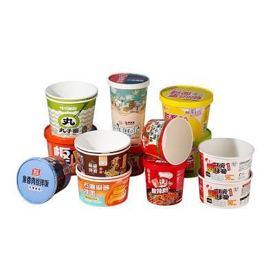 China Thickened Kraft Paper Bowl Leak Proof PE PLA Coating Custom Logo Disposable Soup Bucket for sale