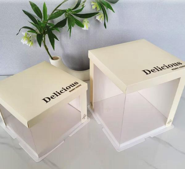 Quality Double Layer Tall Thickened Square Birthday Cake Box Personalised With Custom Logo Printing for sale