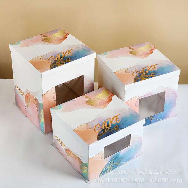 Quality 6 8 10 12in Birthday Cake Boxes Tall Single Double Layer Custom Logo For Bakery for sale
