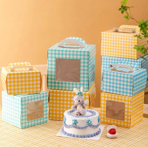 Quality Food Safe 4 6 8 Inch Tall Cake Boxes With Built In Handles For Layered And Mousse Cakes for sale
