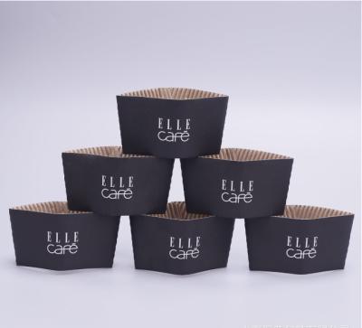 China Custom Logo Printing Corrugated Insulation Cup Sleeve Heat Resistant For Hot Cold Beverages for sale