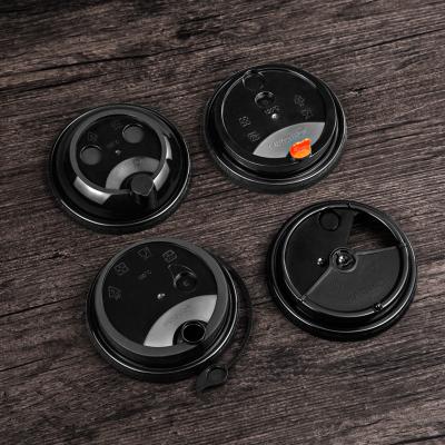 China Coffee Cup Disposable Lid Leak Proof Thickened PP Hinged Secure Beverage Protection for sale