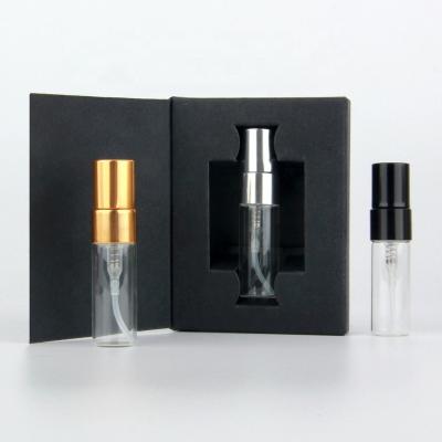 China High Qiality High Quality Aluminum Alloy Sprayer 3ml 5ml 10ml Clear Trial Perfume Bottle With Silver Gold Black Cap for sale