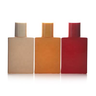 China High Quality Colorful Square Empty Personal Care Rectangle 30ml 100ml Glass Perfume Spray Bottle for sale
