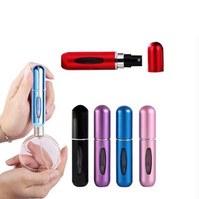 China 5ml Classic Mini Travel Pocket Refillable Aluminum Atomizer Spray Glass Empty Perfume Bottle With Bottom Refill for sale