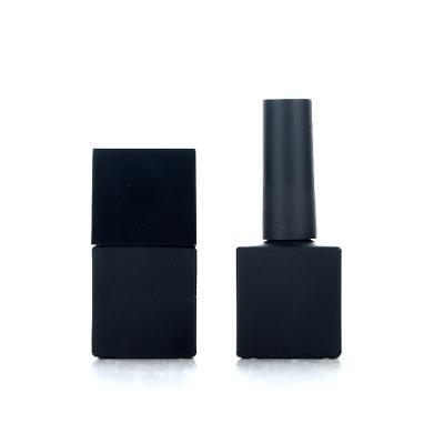 China Matt Green Roll On Bottle Empty Custom Matt Black Square Nail Polish Bottle 10ML UV GEL Polish Glass Bottle With Brush And Cap for sale