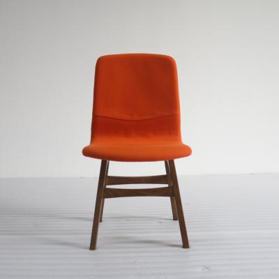 China Alyssa Red Upholstered Dining Chairs Natural Walnut Finish Cashmere/Fabric for sale